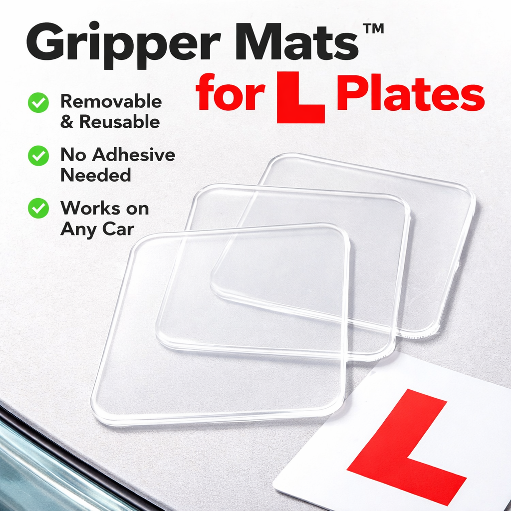 Gripper Mats™ for L Plates | Removable Learner Plate Holder – Proper Design